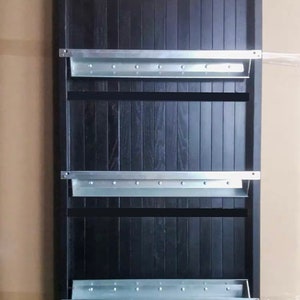 Black Wood Big Wall Rack, Piano Ash Wood Wall-mounted Hanger, Black ...