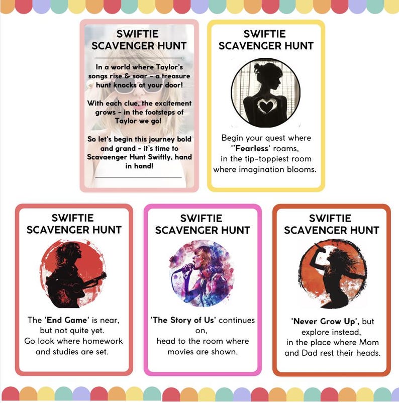 Taylor Swift Scavenger Hunt | the Ultimate Swiftie Party Game! | Kids ...