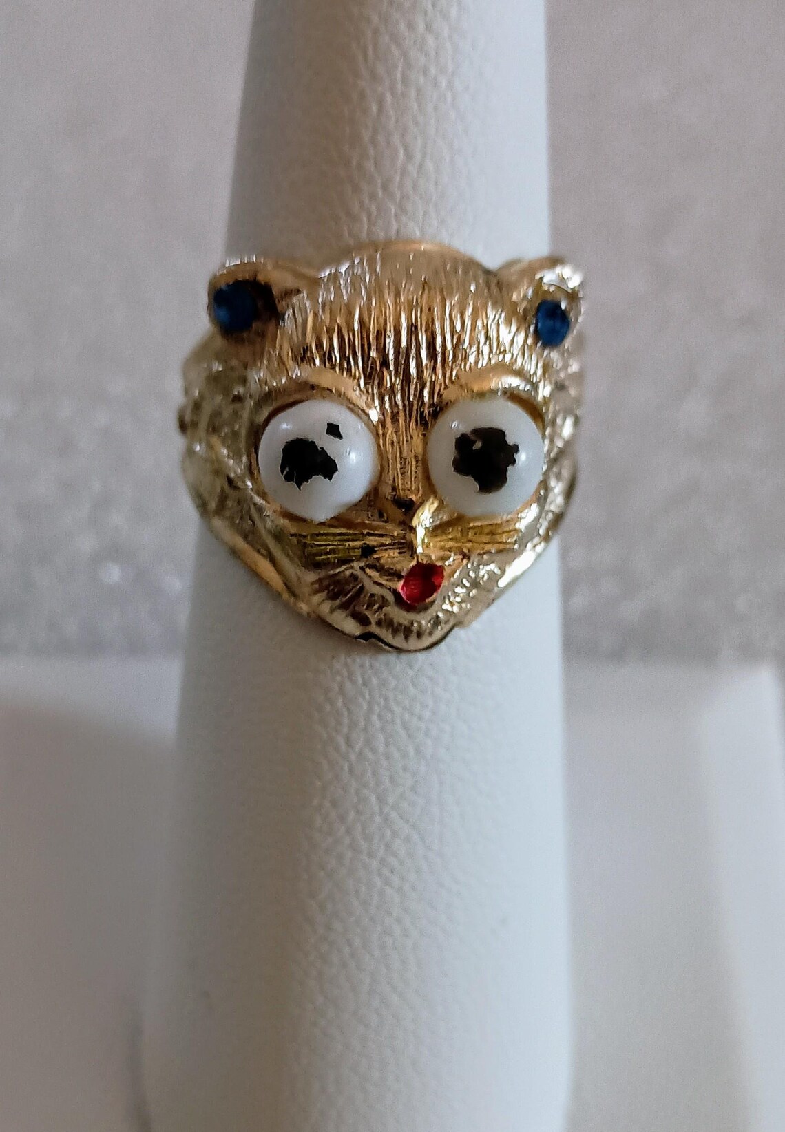 Vintage Scary Goofy Cat Mid-century Dime Store Metal Ring 1960s NOS New ...