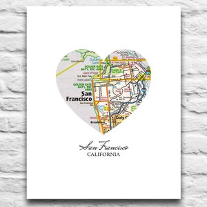San Francisco California Heart Map DIGITAL DOWNLOAD for You 2 Print ...
