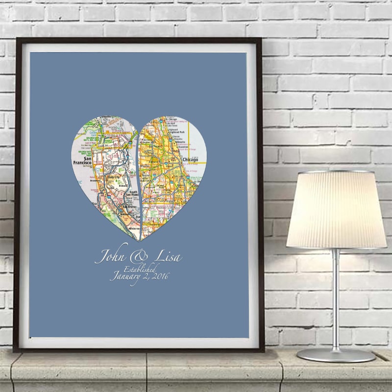 Heart Map Art - Etsy