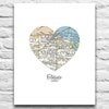 Los Angeles California Heart Vintage Map ART PRINT, Los Angeles Art ...