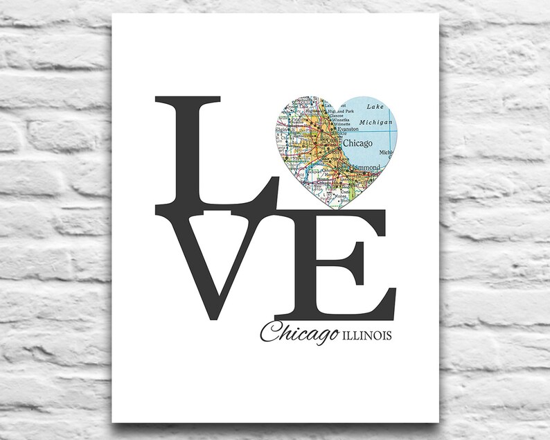 Love Sign With Custom City and State Love Map Art Prints - Etsy