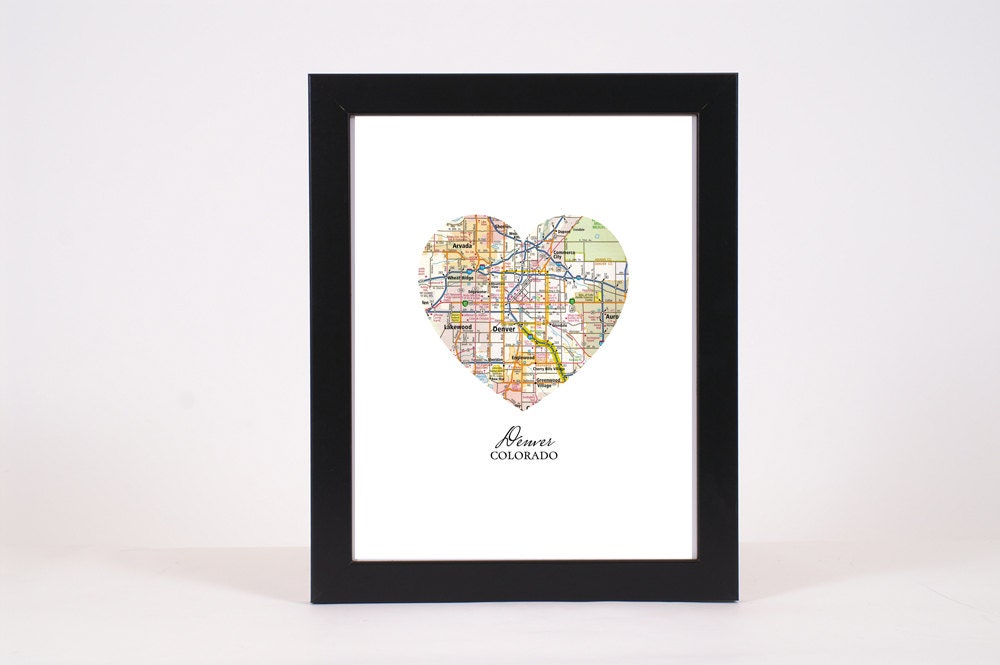 Denver Colorado Heart Map DIGITAL DOWNLOAD for You 2 Print - Etsy