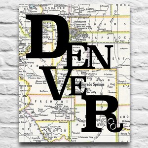 Denver Colorado Typography Map DIGITAL DOWNLOAD for You 2 Print City ...