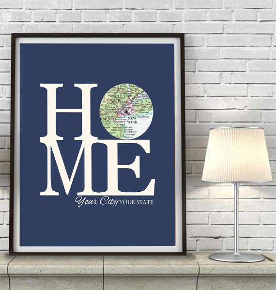 Home sign Personalized & Customized for YOUR City ART PRINT | Etsy