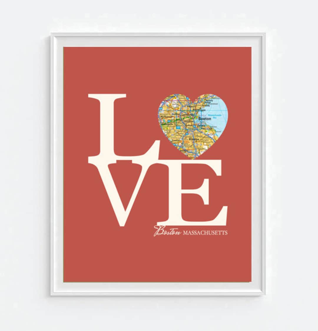 Love Sign With Custom City and State, Love Map Art Prints- YOUR CITY ...