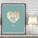 Phoenix Arizona Heart Vintage Map ART PRINT, Phoenix Print, Phoenix Art ...