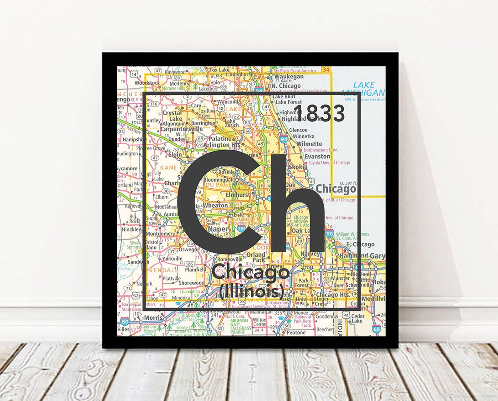Chicago Illinois Vintage Periodic Map DIGITAL DOWNLOAD for You - Etsy