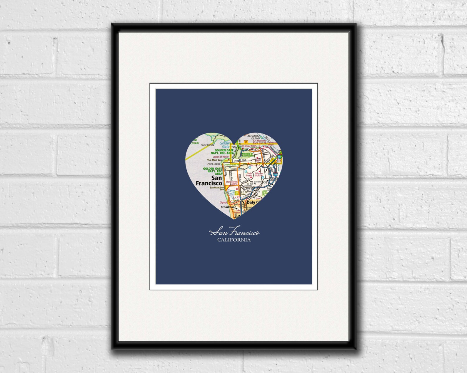 San Francisco California Heart Map ART PRINT San Francisco - Etsy