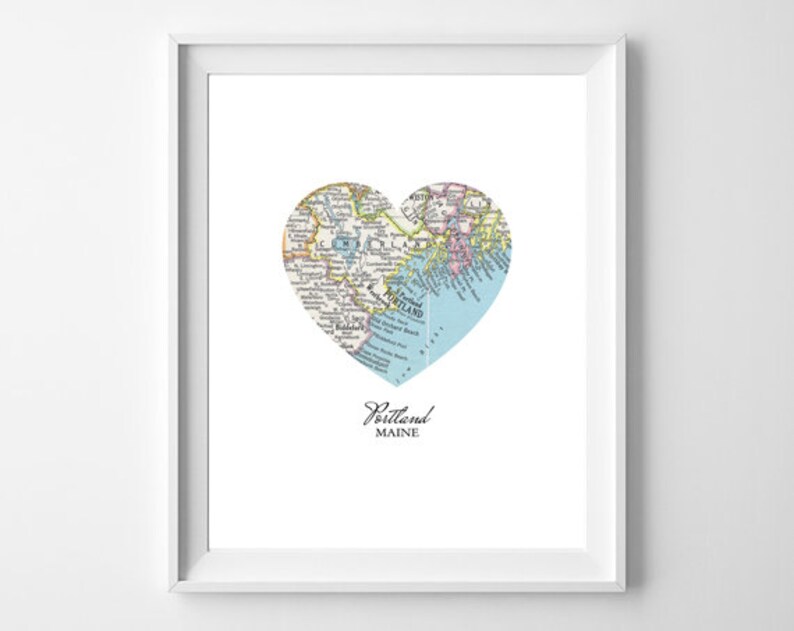 Portland Maine Heart Map DIGITAL DOWNLOAD for You 2 Print - Etsy