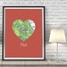 Orlando Florida Heart Vintage Map ART Print,orlando Florida Magic ...