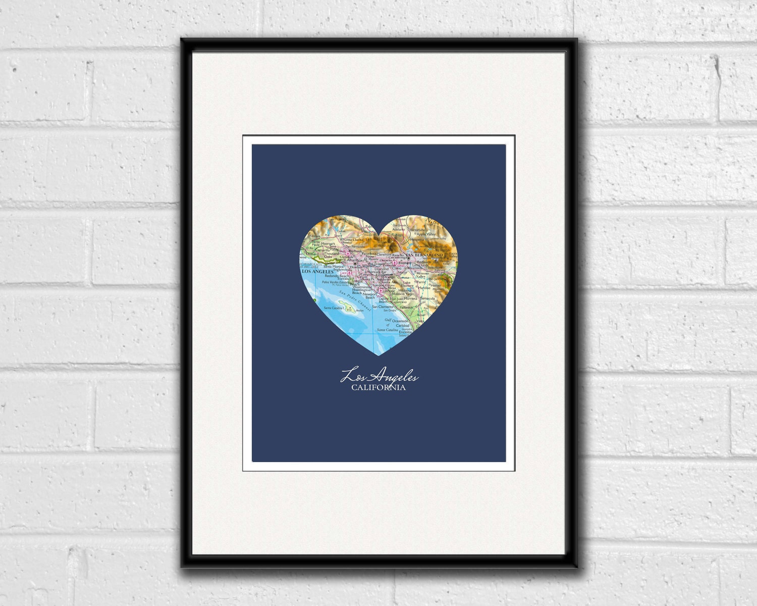Los Angeles California Heart Vintage Map ART PRINT Los | Etsy