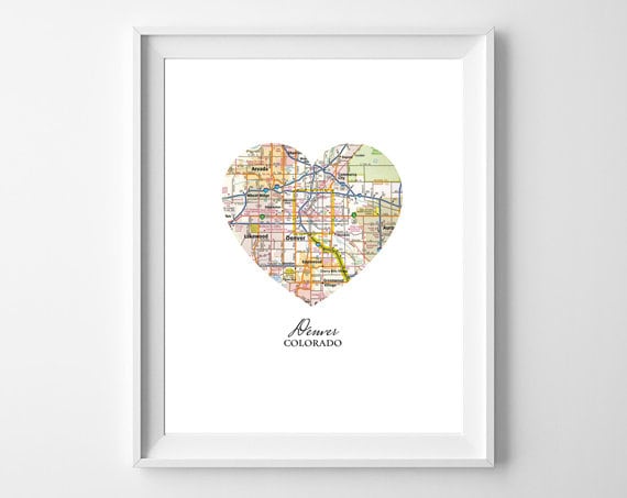 Denver Colorado Heart Map DIGITAL DOWNLOAD for You 2 Print - Etsy