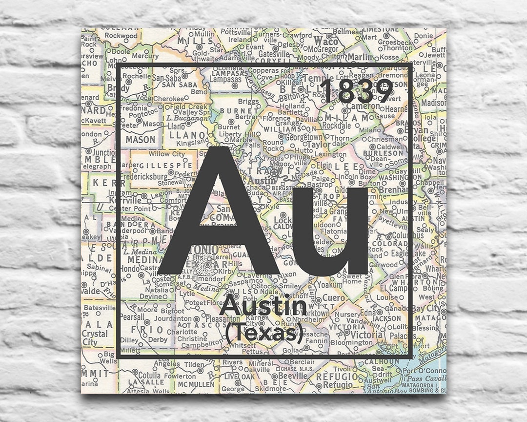 Austin Texas Vintage Periodic Map DIGITAL DOWNLOAD for You 2 Print City ...