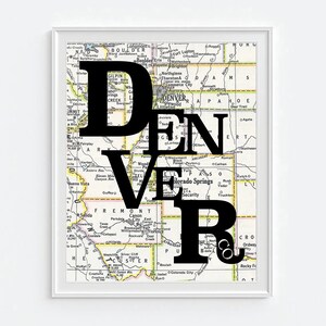 Denver Colorado Typography Map DIGITAL DOWNLOAD for You 2 Print City ...