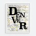 Denver Colorado Typography Map DIGITAL DOWNLOAD for You 2 Print City ...