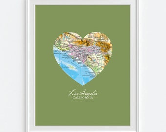 Los Angeles Heart Map - Etsy