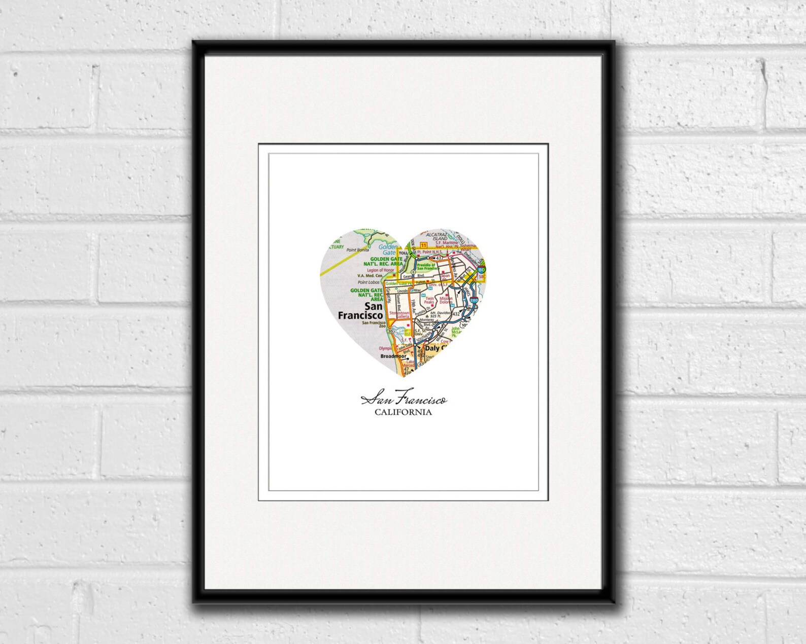 San Francisco California Heart Map DIGITAL DOWNLOAD for You 2 - Etsy