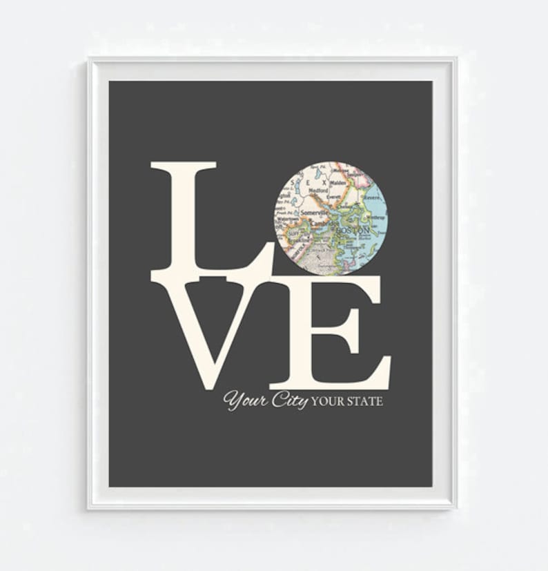 Custom Love Circle Map Art DIGITAL DOWNLOAD for You 2 Print,wedding ...