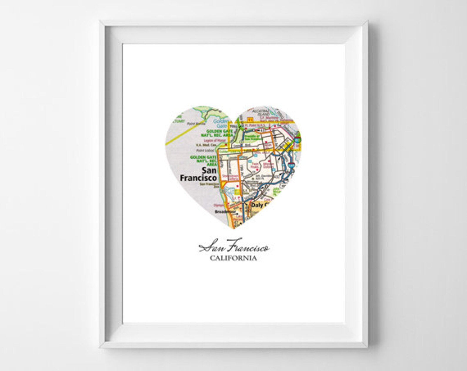 San Francisco California Heart Map DIGITAL DOWNLOAD for You 2 - Etsy