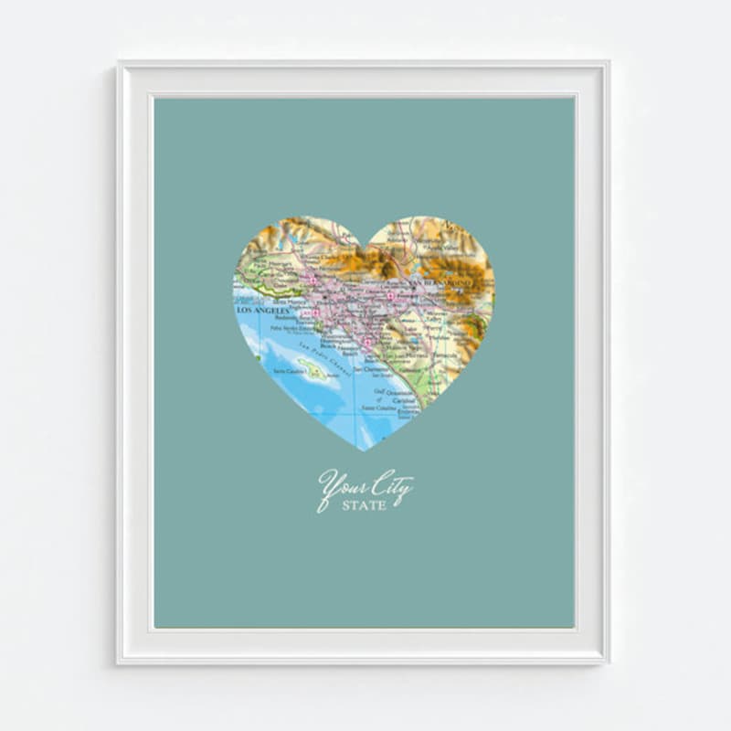Heart Shaped Map - Etsy