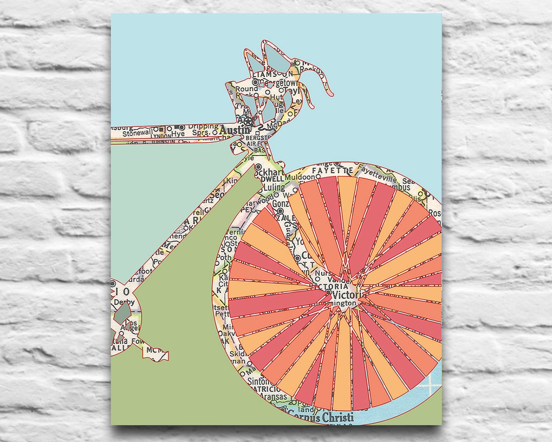 Austin Texas Vintage Bicycle Map DIGITAL DOWNLOAD for You 2 Print ...
