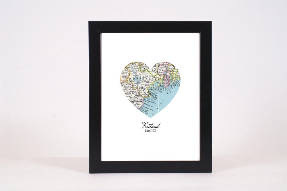 Portland Maine Heart Map DIGITAL DOWNLOAD for You 2 Print - Etsy