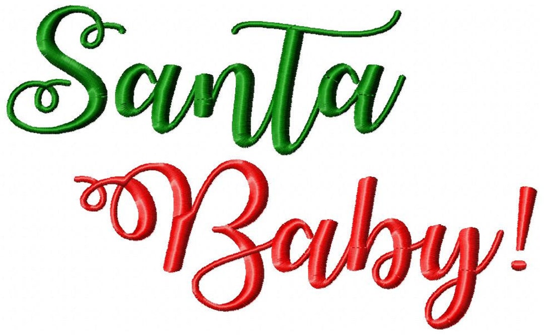 Santa Baby Embroidery Design, First Christmas Embroidery Design, Baby ...
