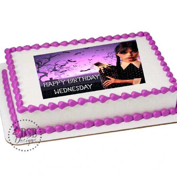 Wednesday Addams Cake Image - Etsy