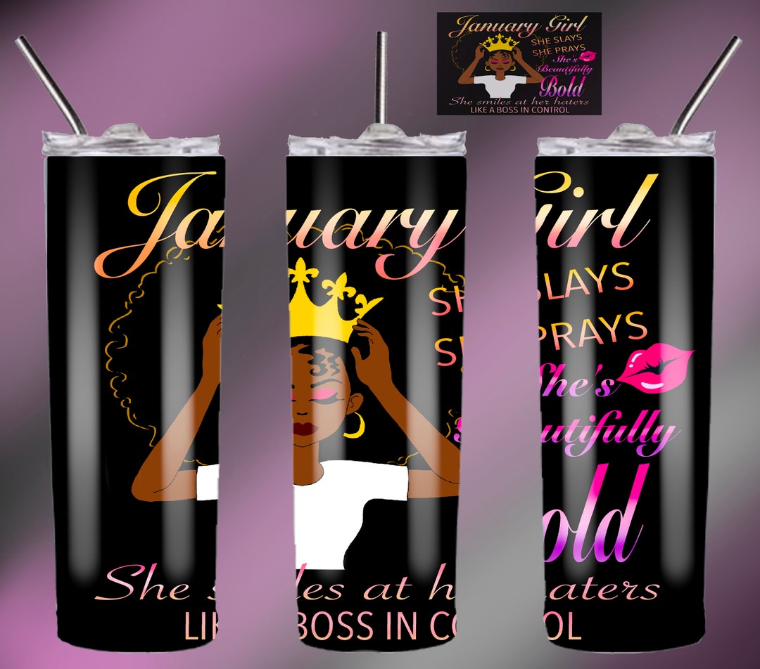 January Girl Sublimation Design 20 Oz Tumbler Straight - Etsy