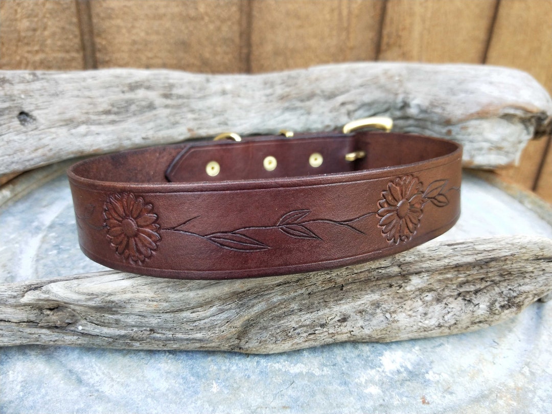 Extra Large Leather Dog Collar Handmade - Etsy