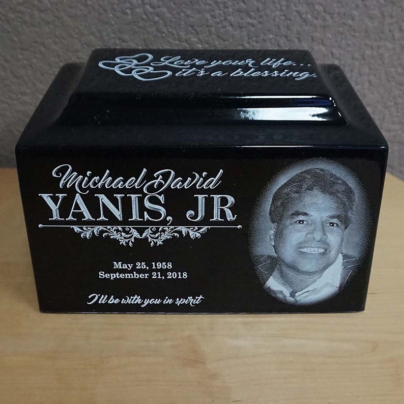 Young Adult Cremation Urn Laser Engraved Urn Custom Photo | Etsy
