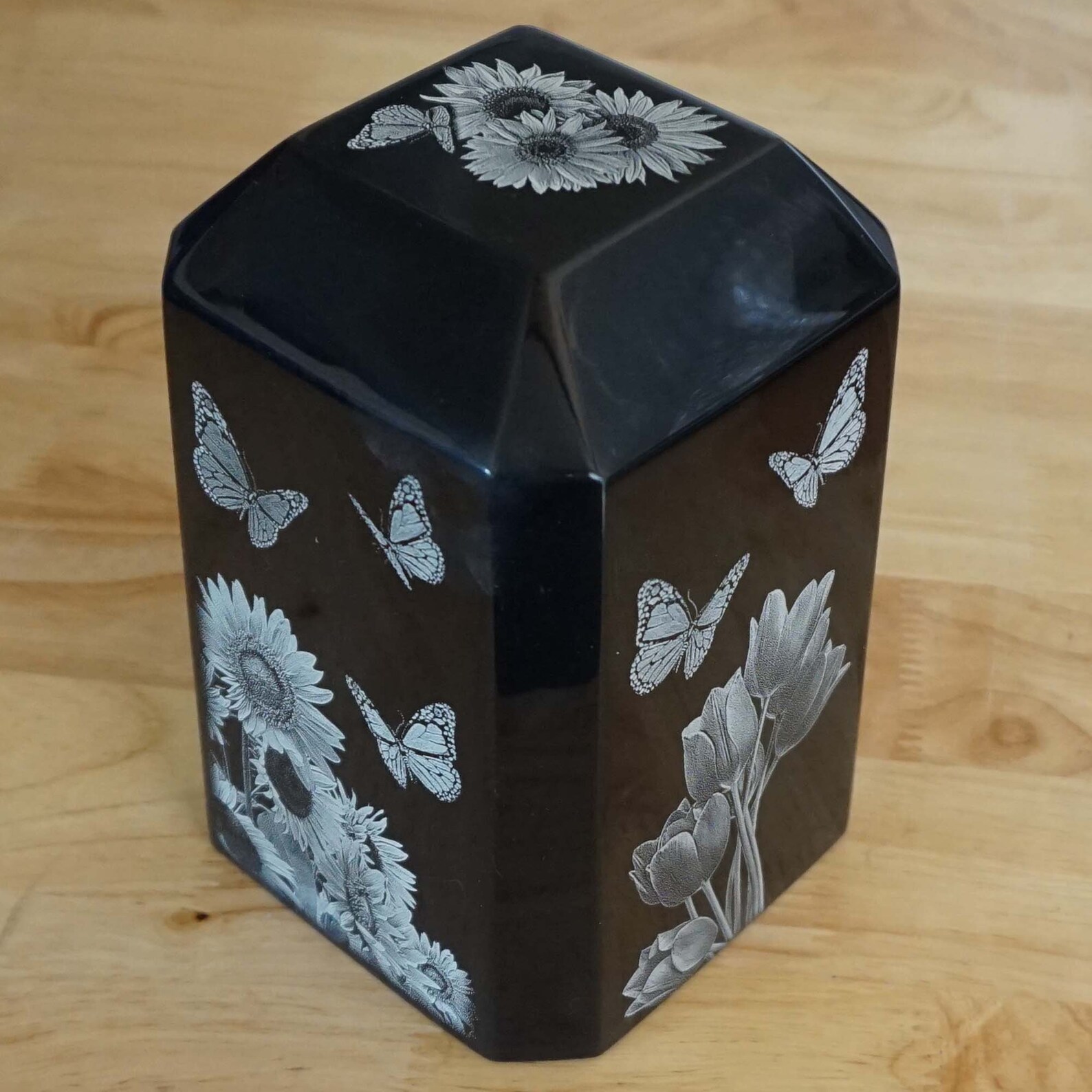 Medium Tall Cremation Urn Laser Engraved Urn Custom Photo - Etsy