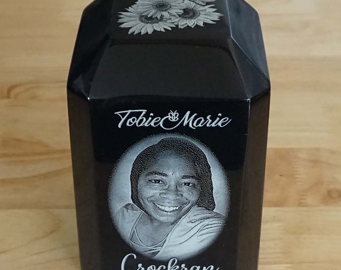 Medium Tall Cremation Urn Laser Engraved Urn Custom Photo - Etsy