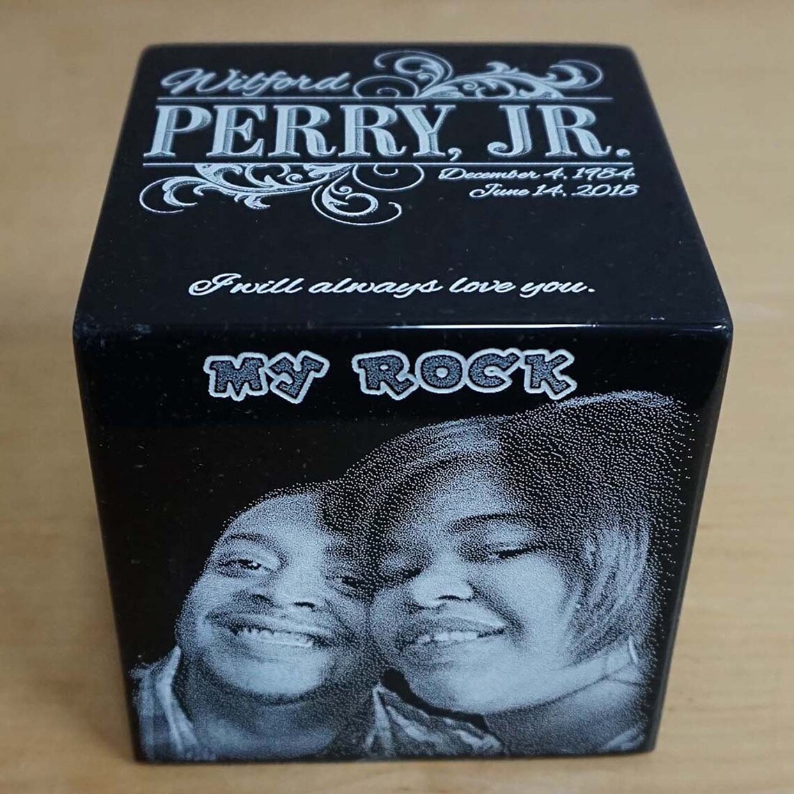 Small Cube Cremation Urn, Laser Engraved Urn, Custom Photo Urn, Cube ...