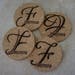 Initial Coasters ~ Initial With Last Name ~ Cork Coaster Set ~ Laser ...