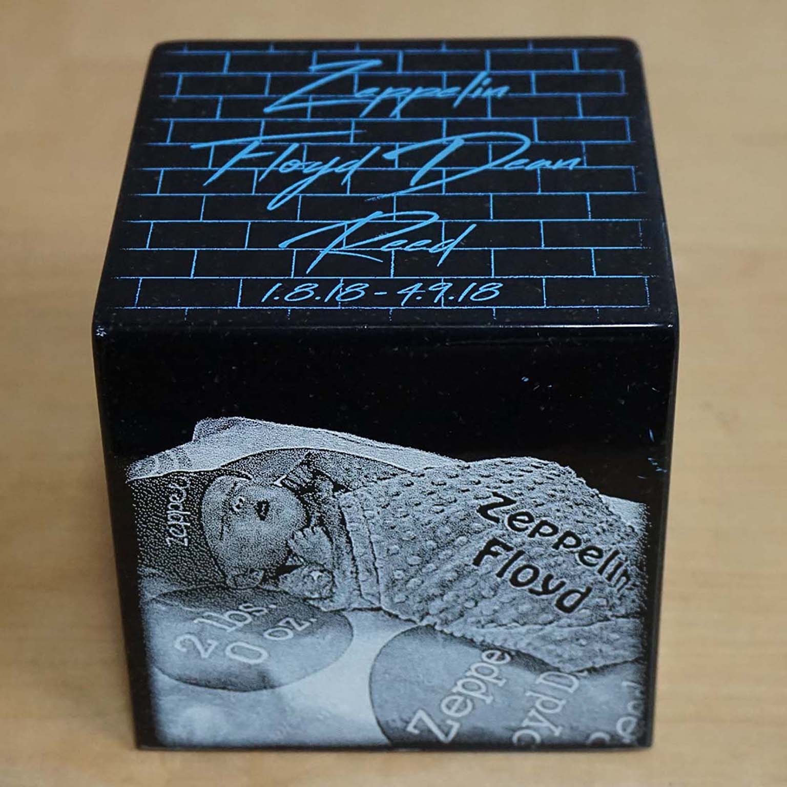 Small Cube Cremation Urn, Laser Engraved Urn, Custom Photo Urn, Cube ...