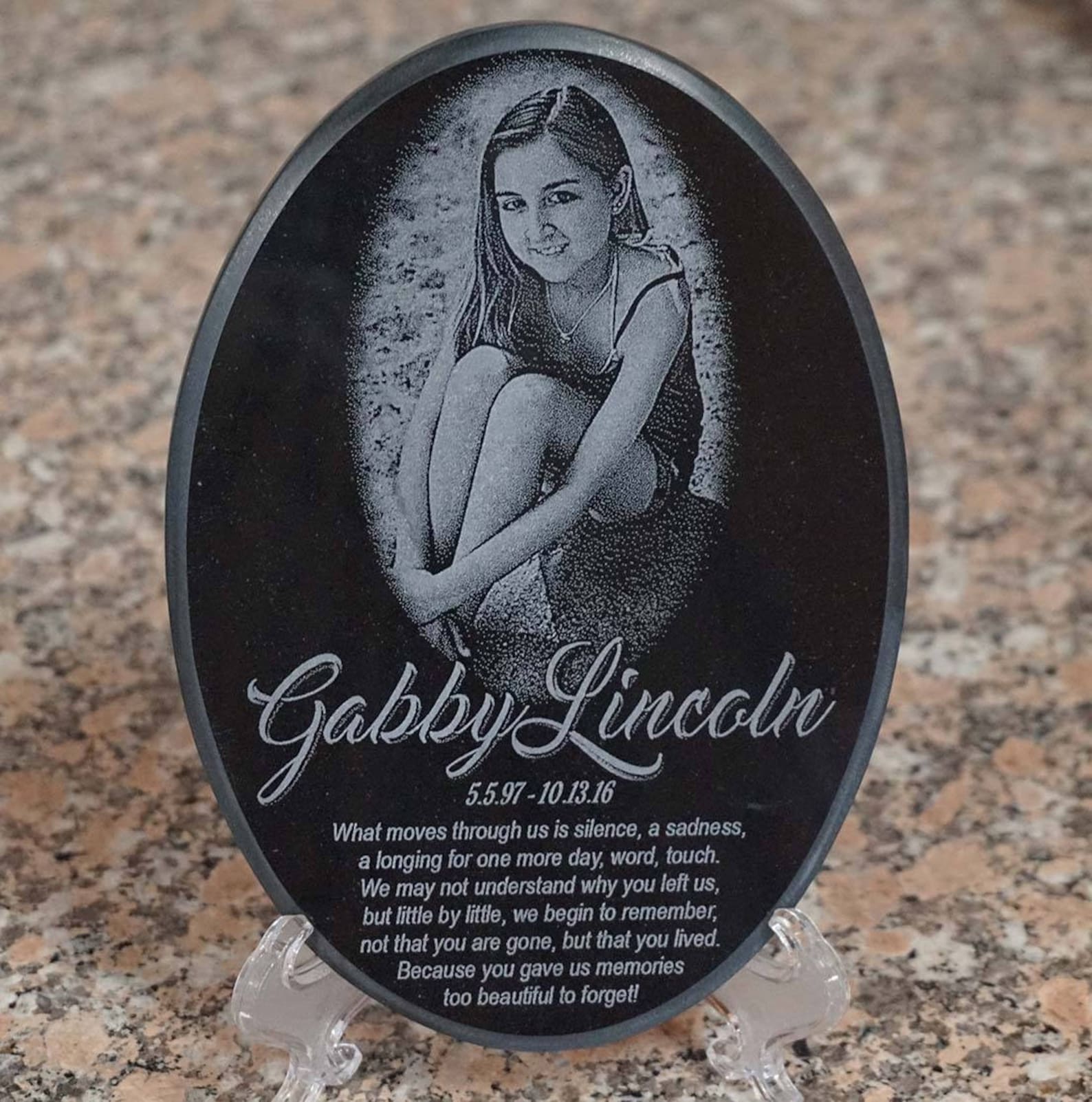 Memorial Photo Plaque, Engraved Photograph, Laser Engraved Photo on ...