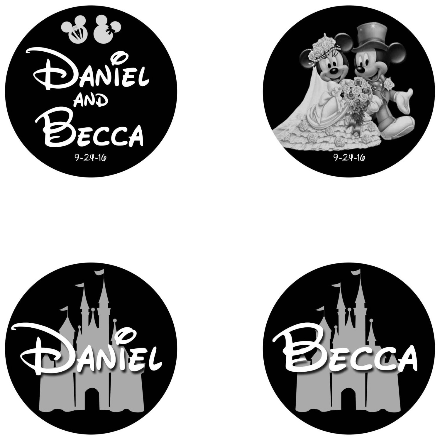 Disney Castle Coasters ~ Mickey & Minnie Wedding Coasters ~ Disney ...