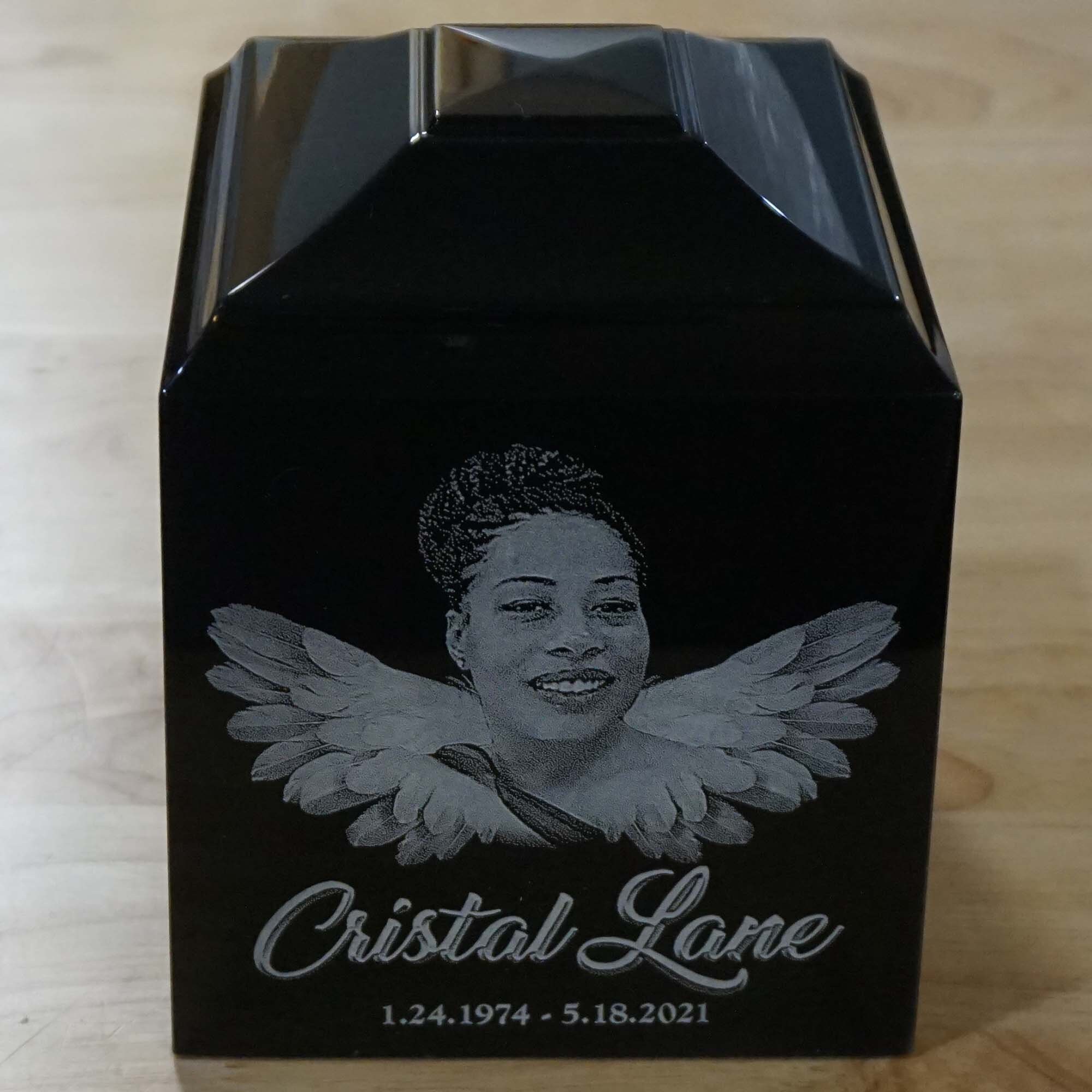 Medium Sized Cremation Urn Laser Engraved Urn Custom Photo - Etsy