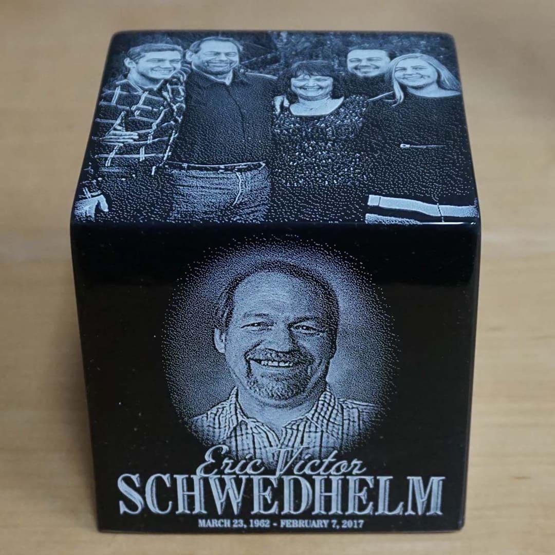 Small Cube Cremation Urn, Laser Engraved Urn, Custom Photo Urn, Cube ...