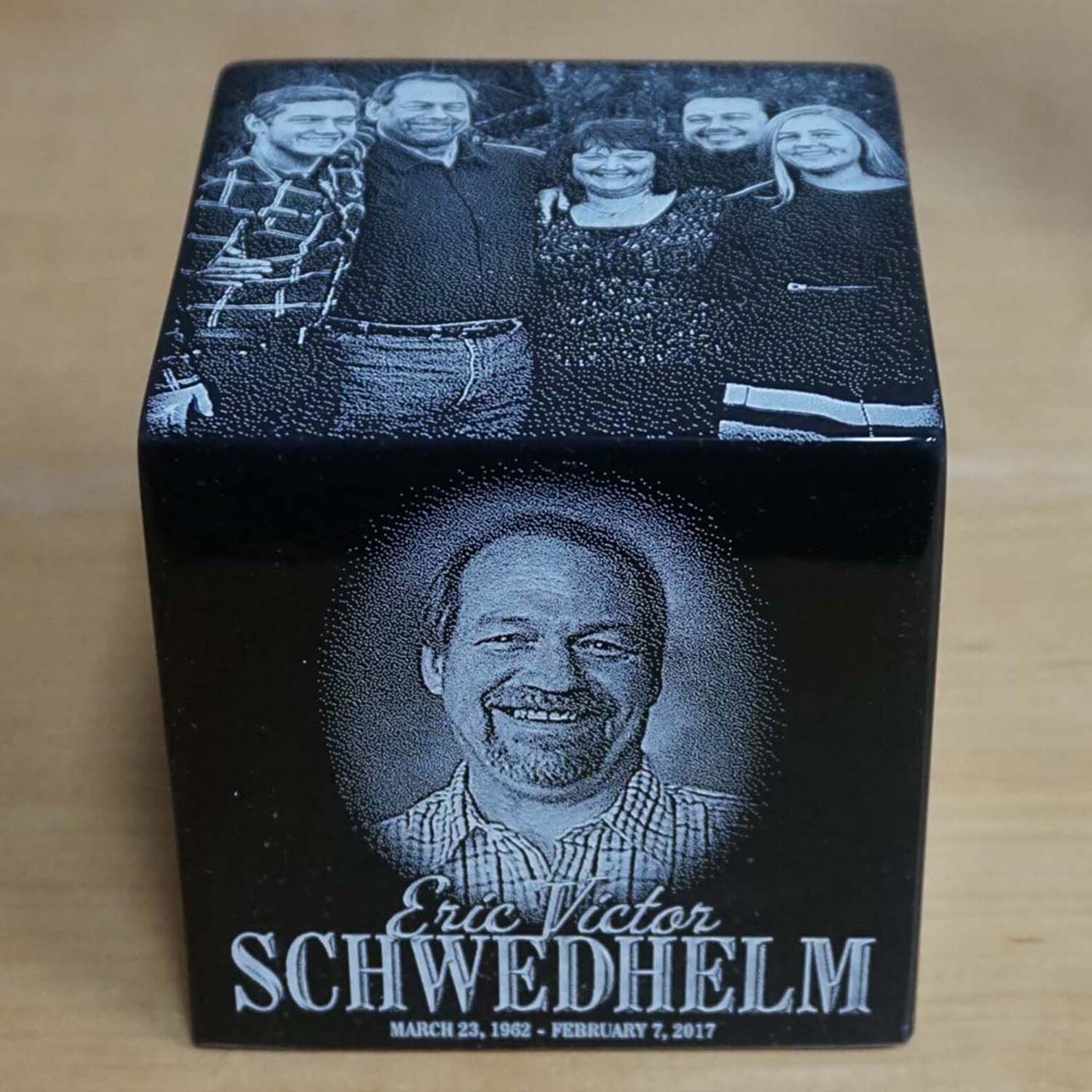 Small Cube Cremation Urn, Laser Engraved Urn, Custom Photo Urn, Cube ...