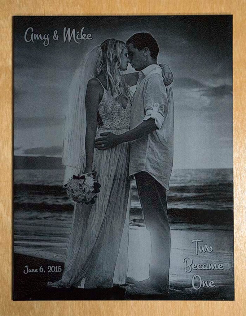 Engraved Wedding Photo Engraved Black Marble Plaque Photo - Etsy