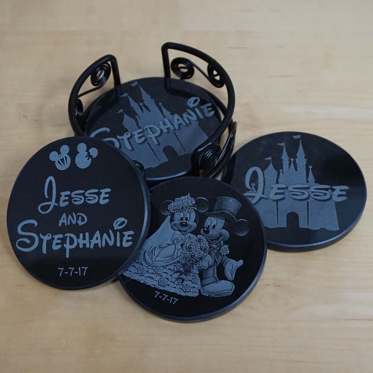 Disney Castle Coasters ~ Mickey & Minnie Wedding Coasters ~ Disney ...