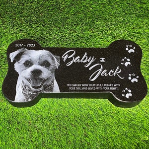 Dog Bone Granite Pet Memorial ~ Granite Dog Bone Memorial ~ Laser ...