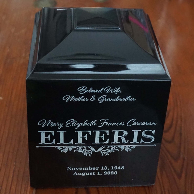 Medium sized Cremation Urn Laser Engraved Urn Custom Photo | Etsy