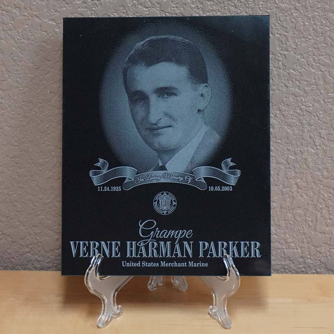Engraved Memorial Plaque, Engraved Photo on Marble, Custom Memorial ...