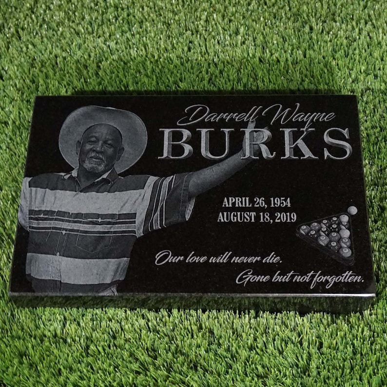 Laser Engraved Marker, Granite Memorial Marker, Custom Memorial, Flat ...