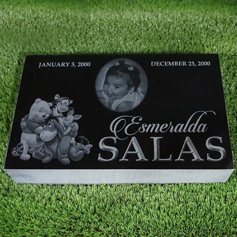12x8x4 Granite Memorial Headstone, Flat Grass Marker, Memorial Marker ...